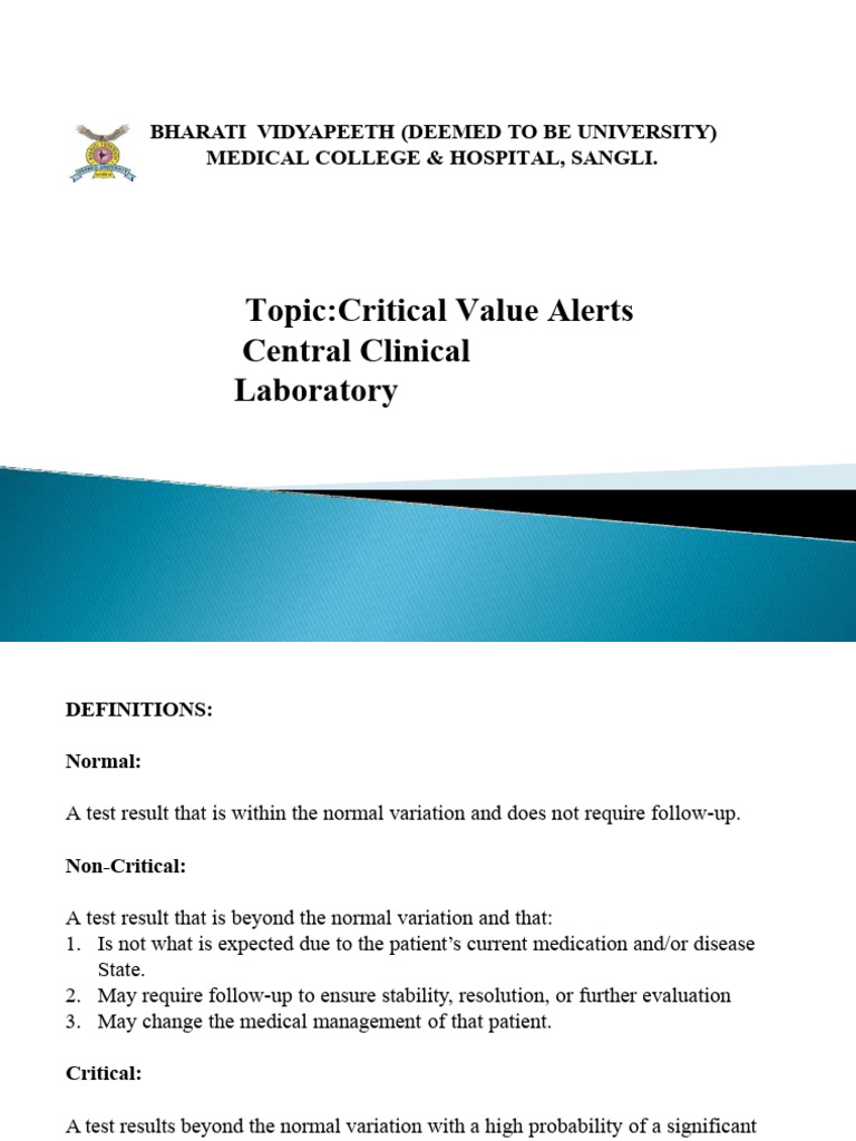 Critical Value Alerts in Laboratory | PDF | Bacteria | Staining