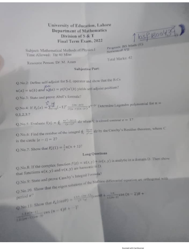 MMP Past Papers | PDF