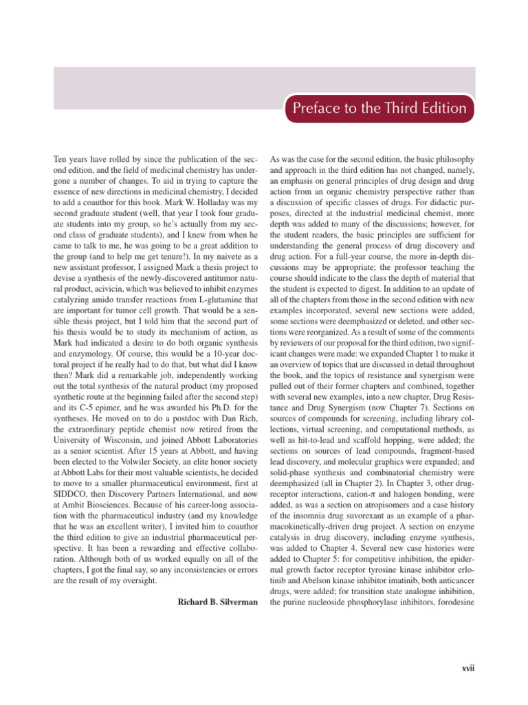 Preface To The Third Edit - 2014 - The Organic Chemistry of Drug Design and Drug | PDF | Enzyme ...