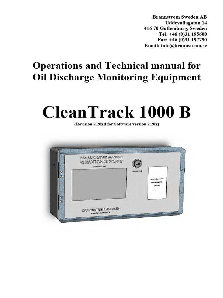 BRANNSTROM Cleantrack 1000B | PDF | Alternating Current | Pump
