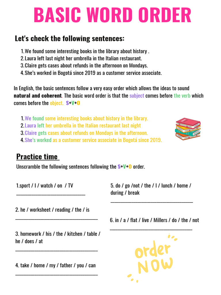 Word Order | PDF | Adverb | Verb