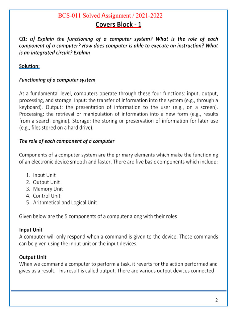 BCS-11 2021-22 | PDF