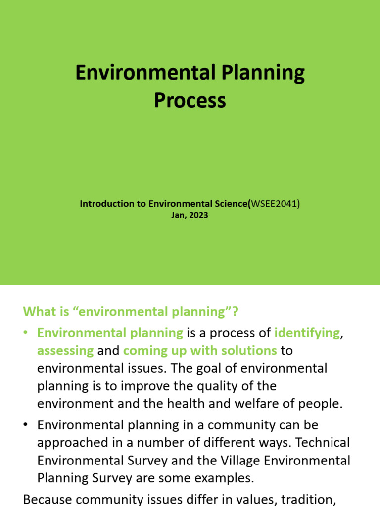 The Environmental Planning Process | PDF | Community | Natural Environment