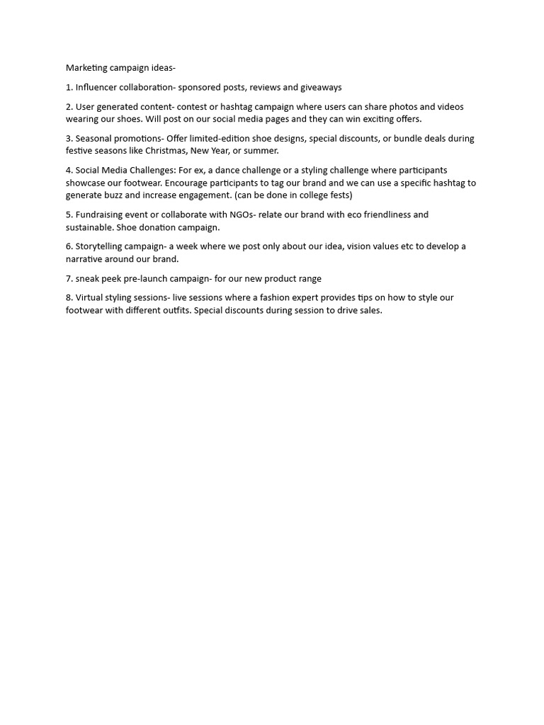 Marketing Campaign Ideas | PDF | Career & Growth | Social Science