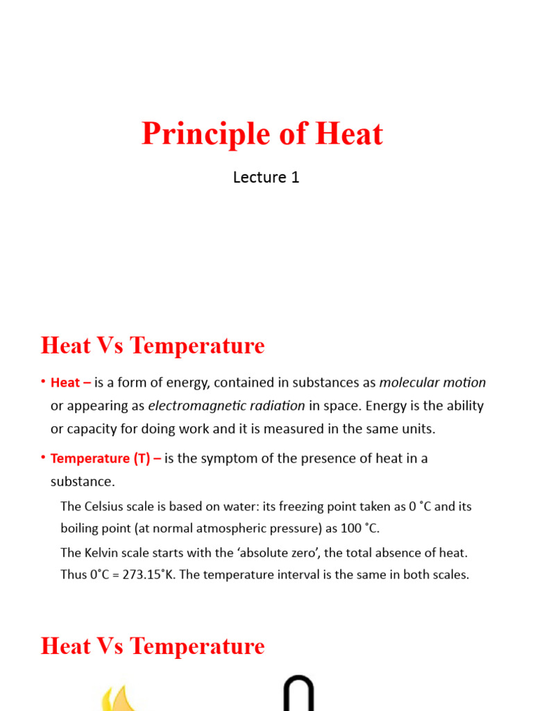 L1 Principle of Heat | PDF | Heat | Heat Transfer