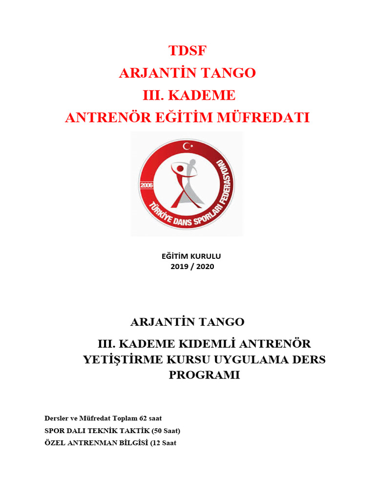 Arjantin Tango 3 Kademe Mufredat | PDF