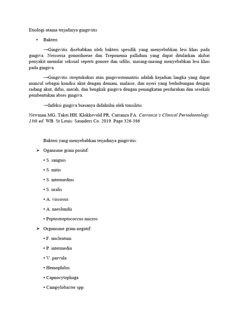 Etiologi dan Patofisiologi Gingivitis | PDF | Teknologi & Rekayasa