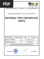 Sample MTC: Material Test Certificate | PDF | Screw | Manufactured Goods