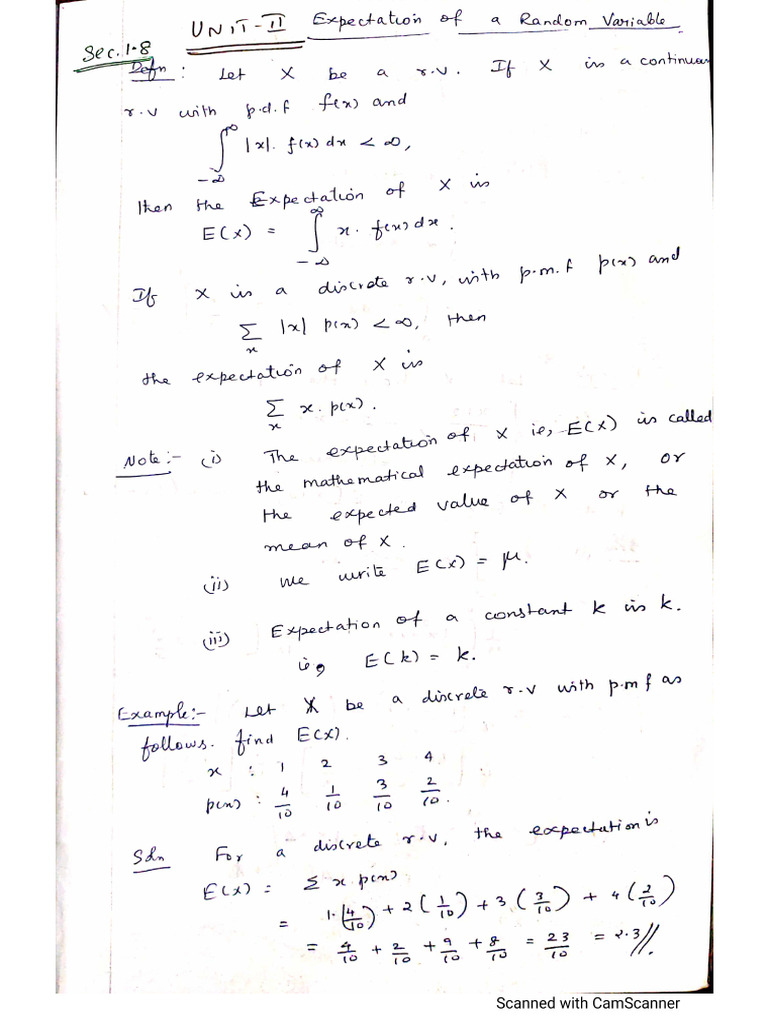Math - Stat Unit-II | PDF