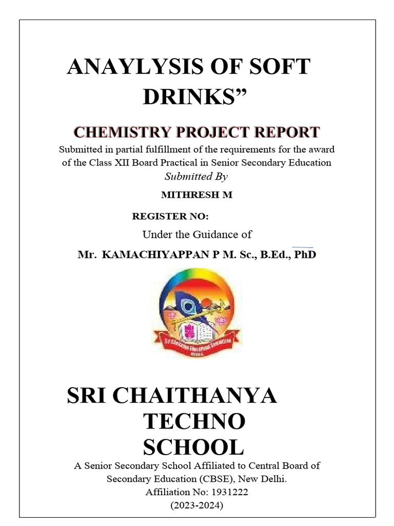 Anaylysis of Soft Drinks | PDF | Soft Drink | Sucrose