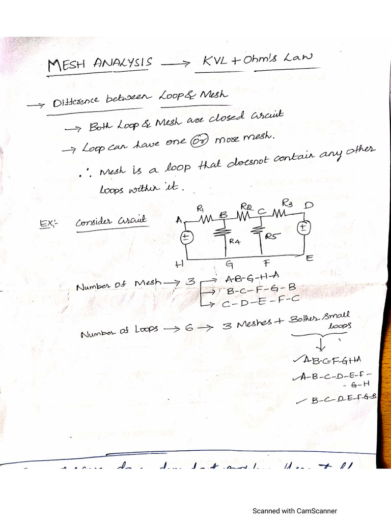 Networks-Unit1-Part2-Mesh Analysis | PDF