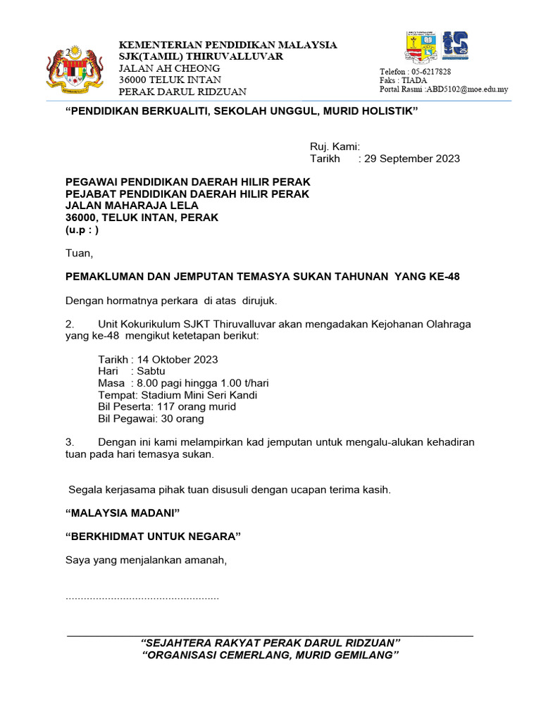 Surat Pemakluman Ke Ppd Pdf