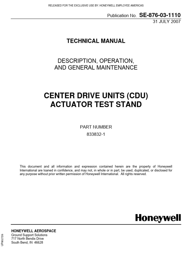 Honeywell CDU Actuator Test Manual | PDF | Valve | Electrical Connector