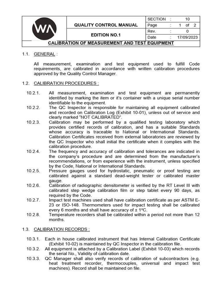 15-Sec 10 - Calibration | Download Free PDF | Calibration | Science