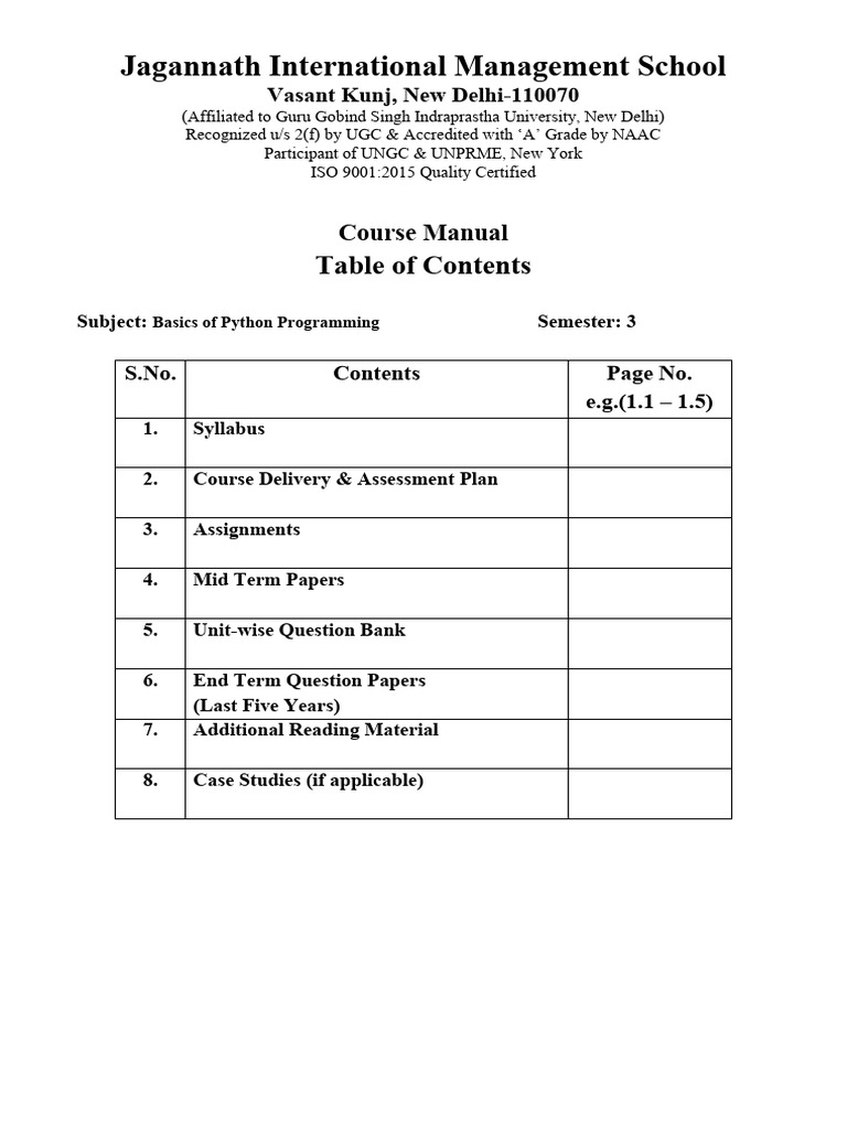 Python Course Manual Pdf