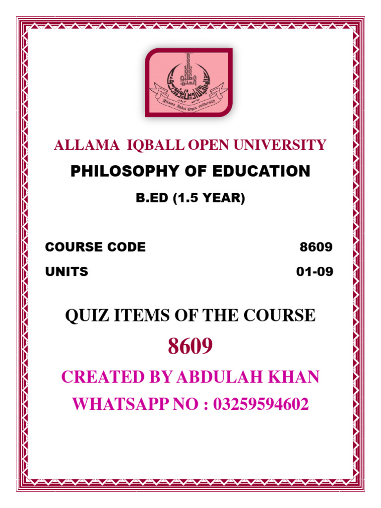 8609 Quiz | PDF | Pragmatism | Reality