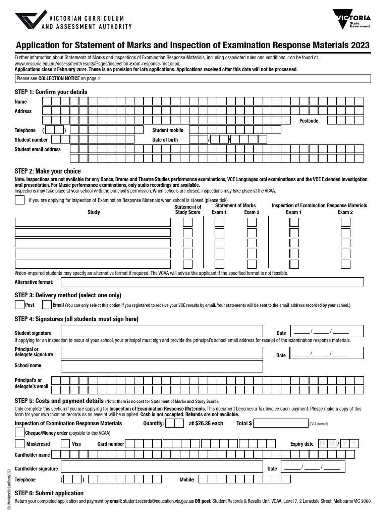 Stat Mark Insp Return Form | PDF | Payments