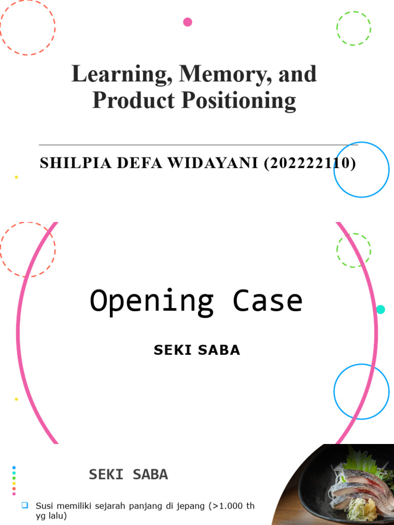 Learning, Memory, and Product Positioning | PDF | Karier & Perkembangan