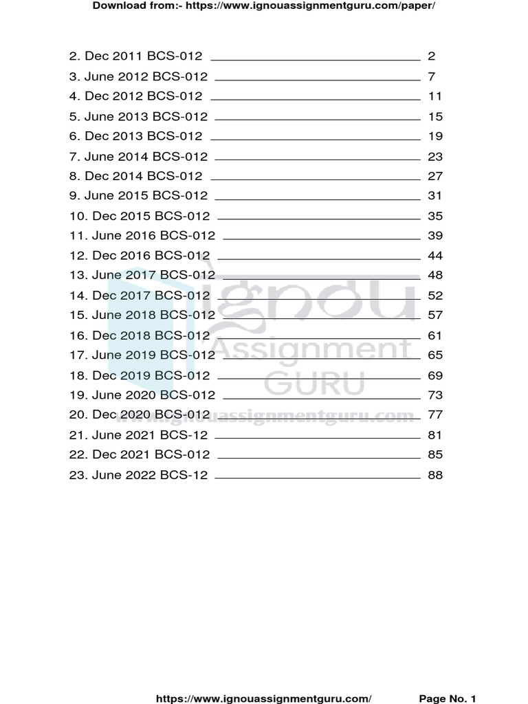 BCS 012 | PDF | Matrix (Mathematics) | Equations