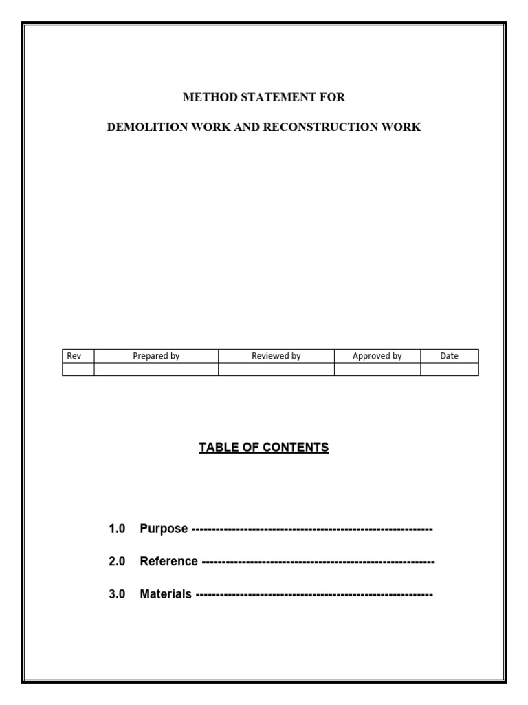 Demolition & Reconstruction Method Statement | PDF | Quality Assurance ...