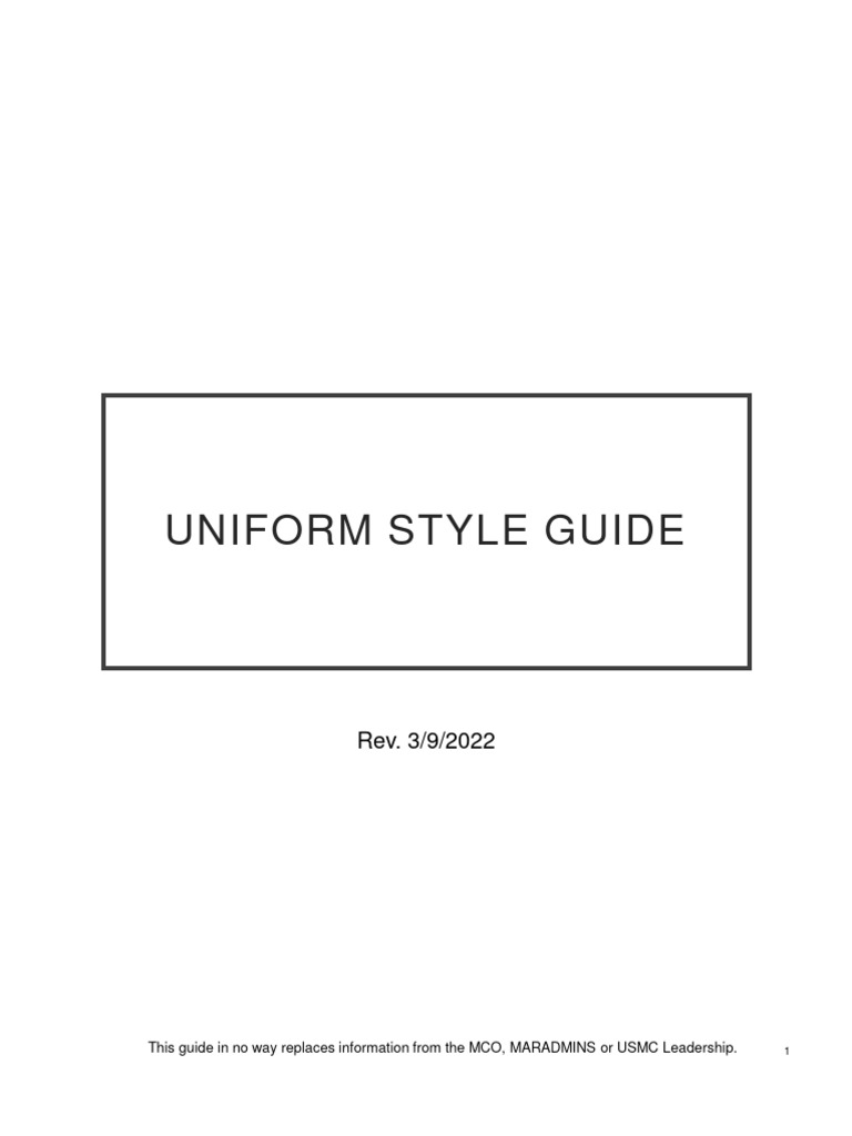Uniform Style Guide 2022 | PDF | Clothing | Consumer Goods