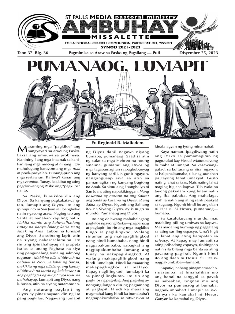 Disyembre 25, 2023 - Pagmimisa Sa Araw Sa Pasko NG Pagsilang | PDF