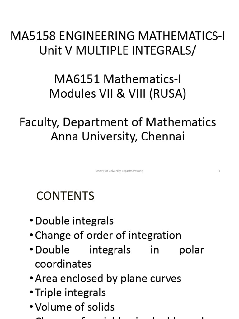 Multiple Integrals Section 1 | PDF | Integral | Function (Mathematics)