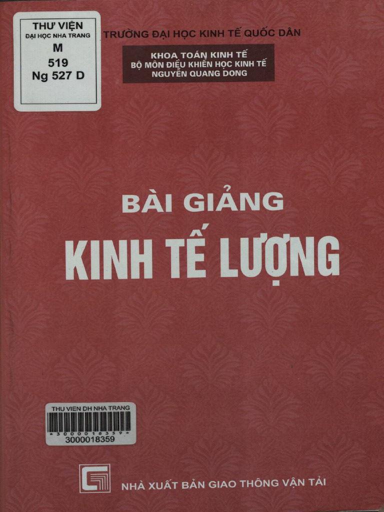Bai Giang Kinh Te Luong Nguyen Quang Dong 1 | PDF