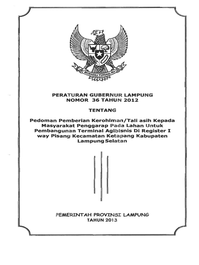 Pedoman Pemberian Kerohiman - Tali Asih Kepada Masyarakat Penggarap ...