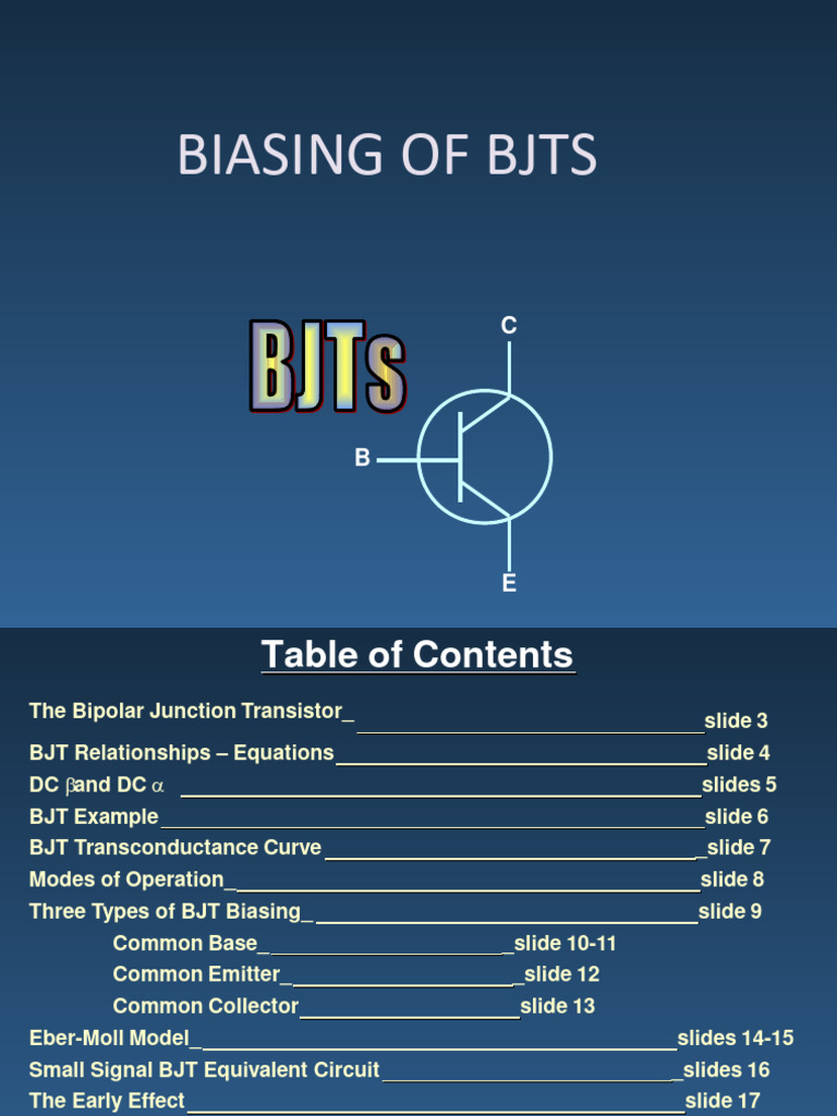 BJT Biasing-Sowmiya | PDF | Bipolar Junction Transistor | Electricity