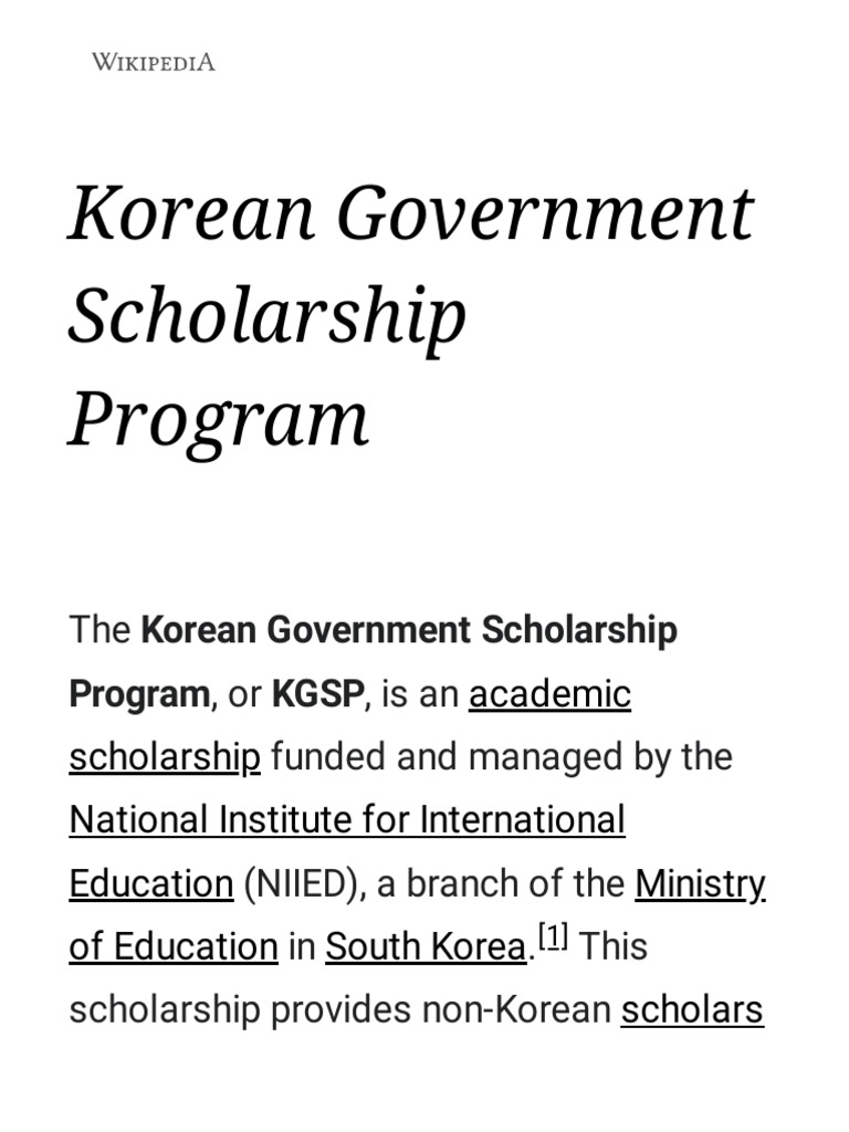 Korean Government Scholarship Guide | PDF | South Korea | World Politics