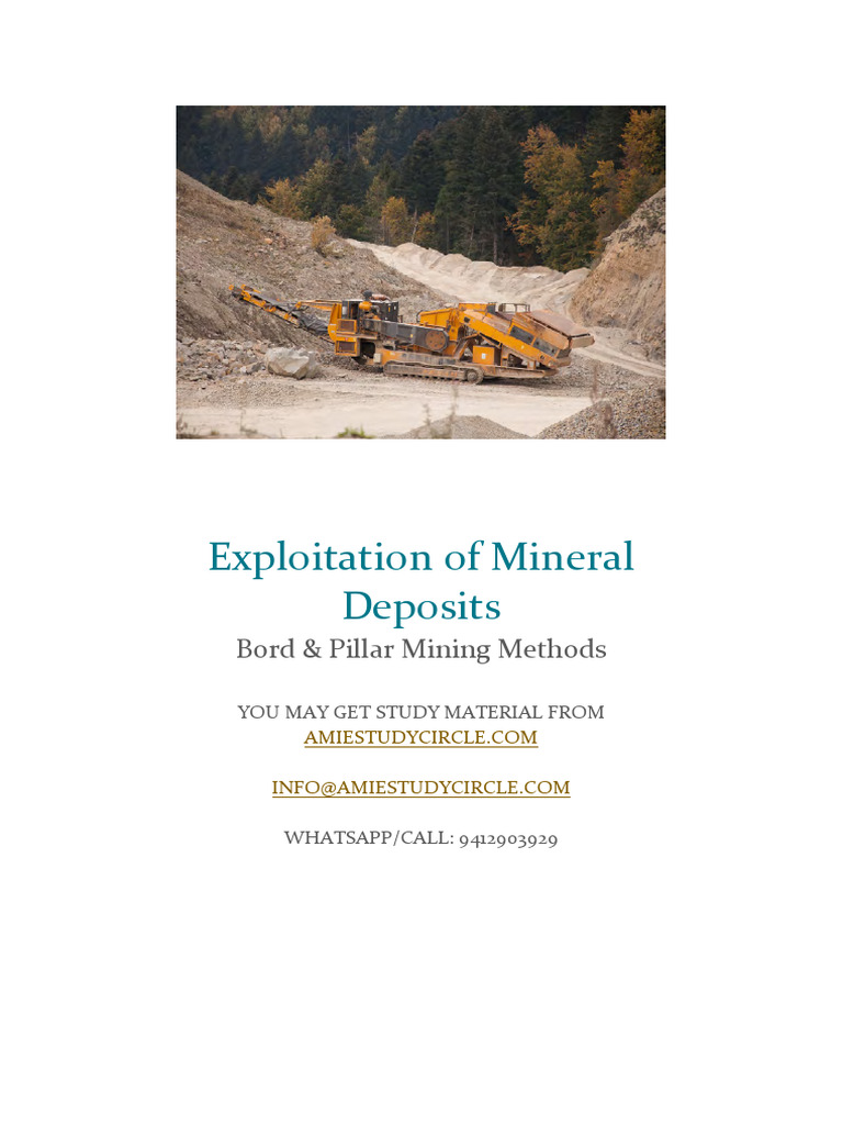 Bord and Pillar Mining Methods Explained | PDF | Technology & Engineering