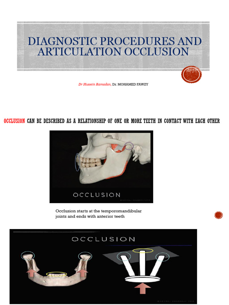 Diagnostic Procedures and Articulation Occlusion 2021-2022 | PDF ...
