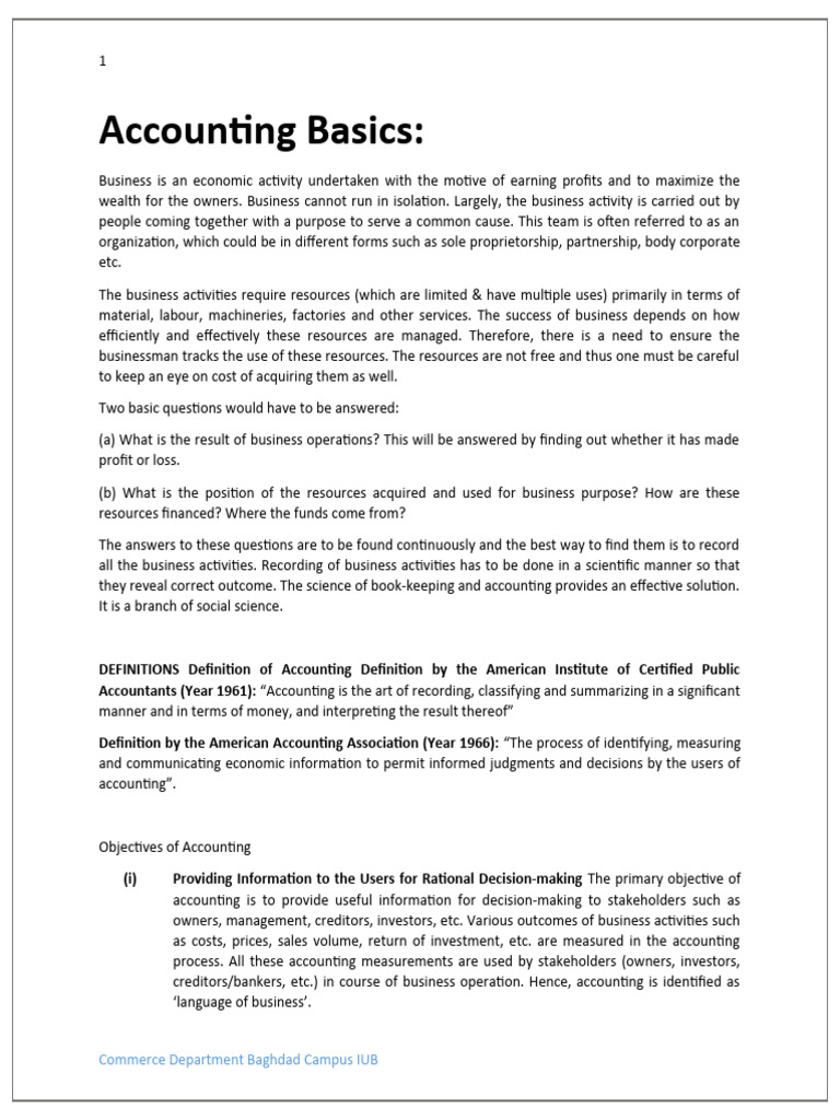Fundamentels of Accounting Lect 1 | PDF | Expense | Balance Sheet