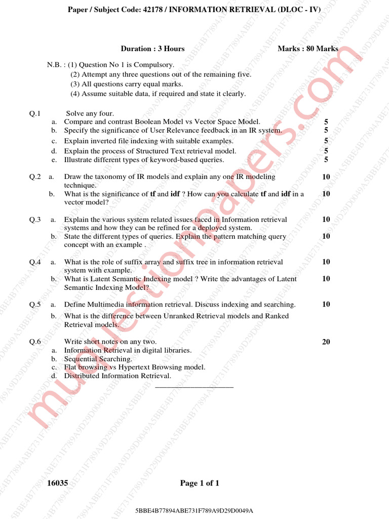 Be - Computer Engineering - Semester 7 - 2022 - December - Dloc IV Information Retrieval Rev ...
