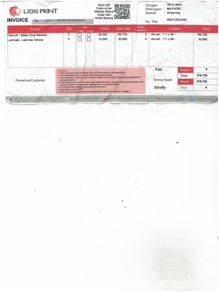 Scan Invoice LION | PDF