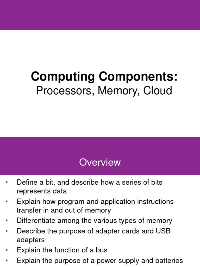 Computing Components:: Processors, Memory, Cloud | PDF | Random Access Memory | Central ...