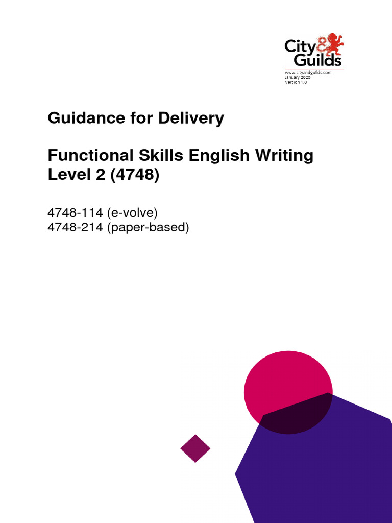 Guidance For Delivery Level 2 Writing v1 0 PDF - Ashx | PDF | Punctuation | Comma