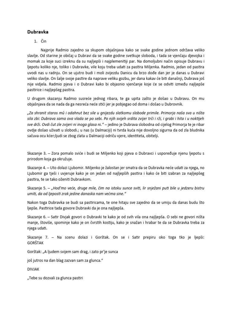 Dubravka Lektira | PDF