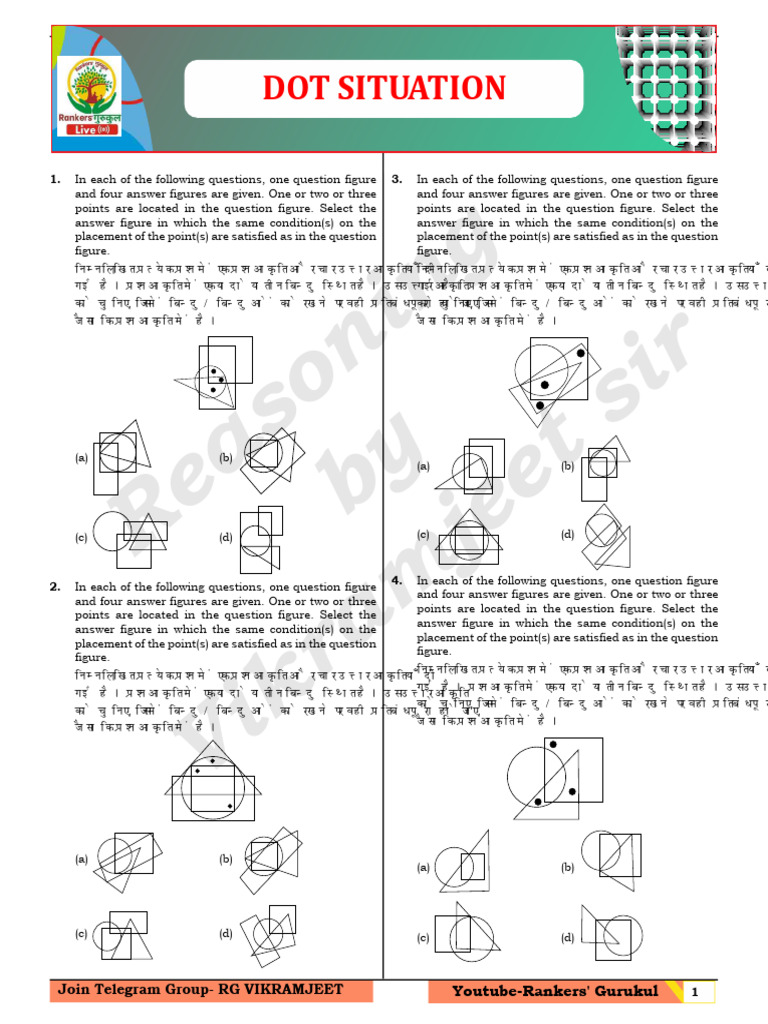 REXODAS REASONING Dot Situation Practice Sheet | PDF