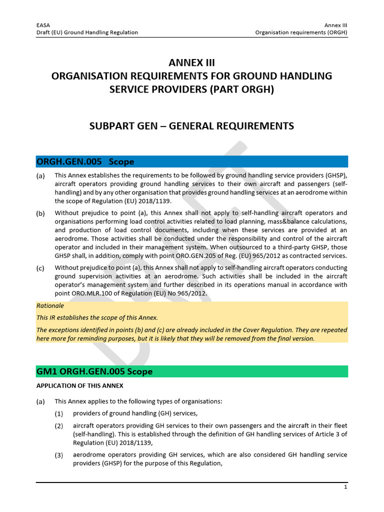 Annex III Orgh Organisation Requirements Draft | PDF | Business ...