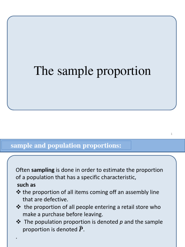 Ch8 Sampling Distribution of P | PDF | Sampling (Statistics) | Standard Deviation