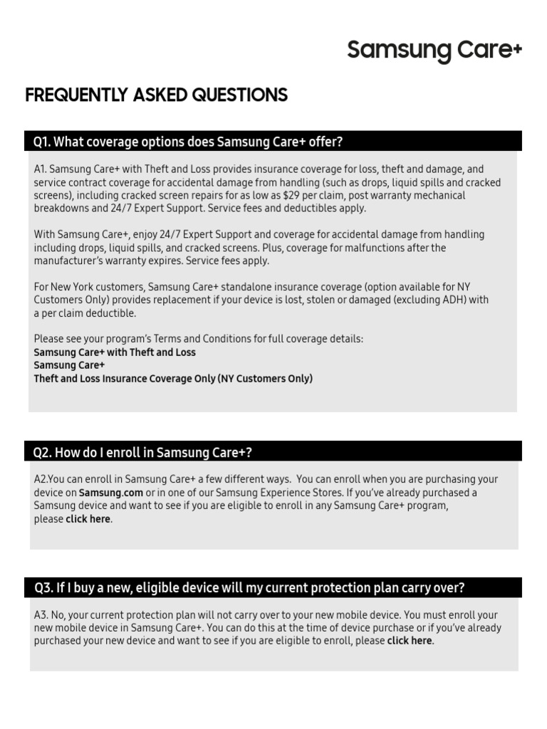 Samsung Faqs v2 | PDF | Deductible