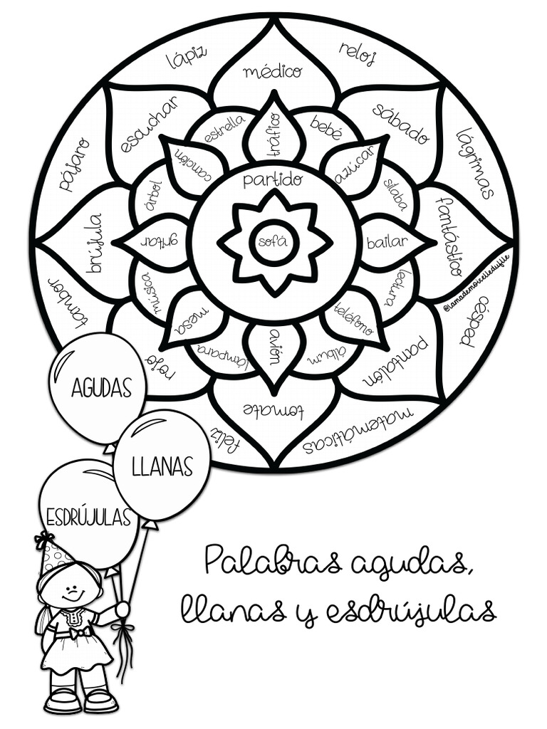 Mandalas de Palabras Agudas, Llanas y Esdrújulas | PDF | Estrés ...