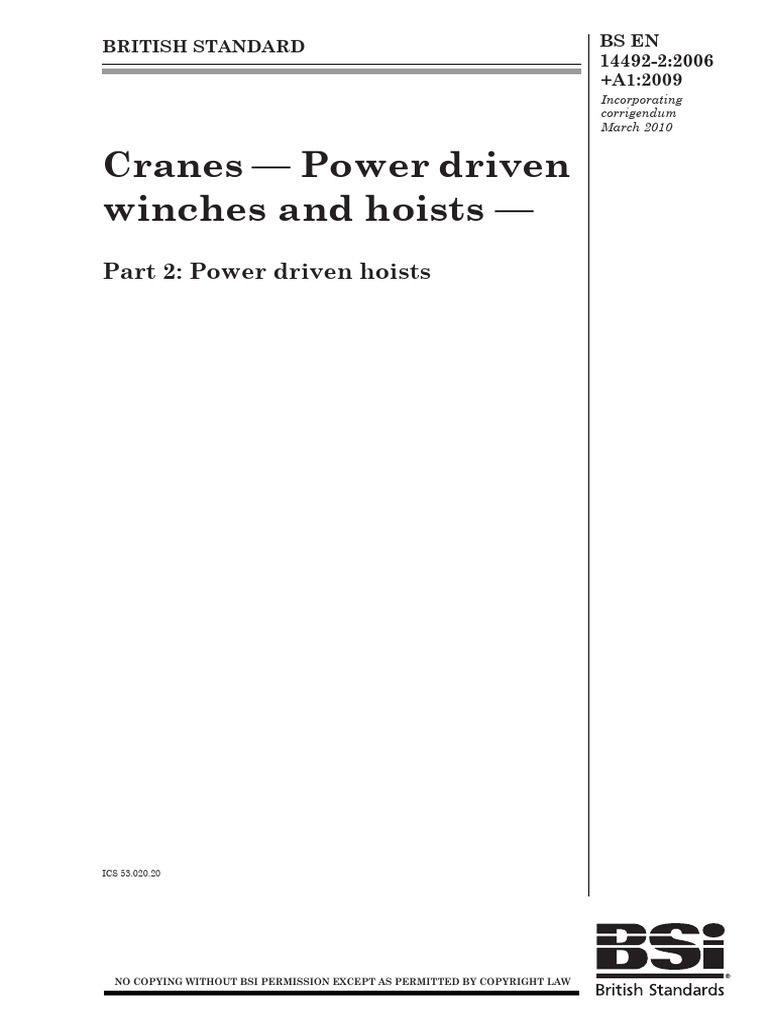 BS en 14492-2-2006+a1-2009 | PDF | Machines | Equipment