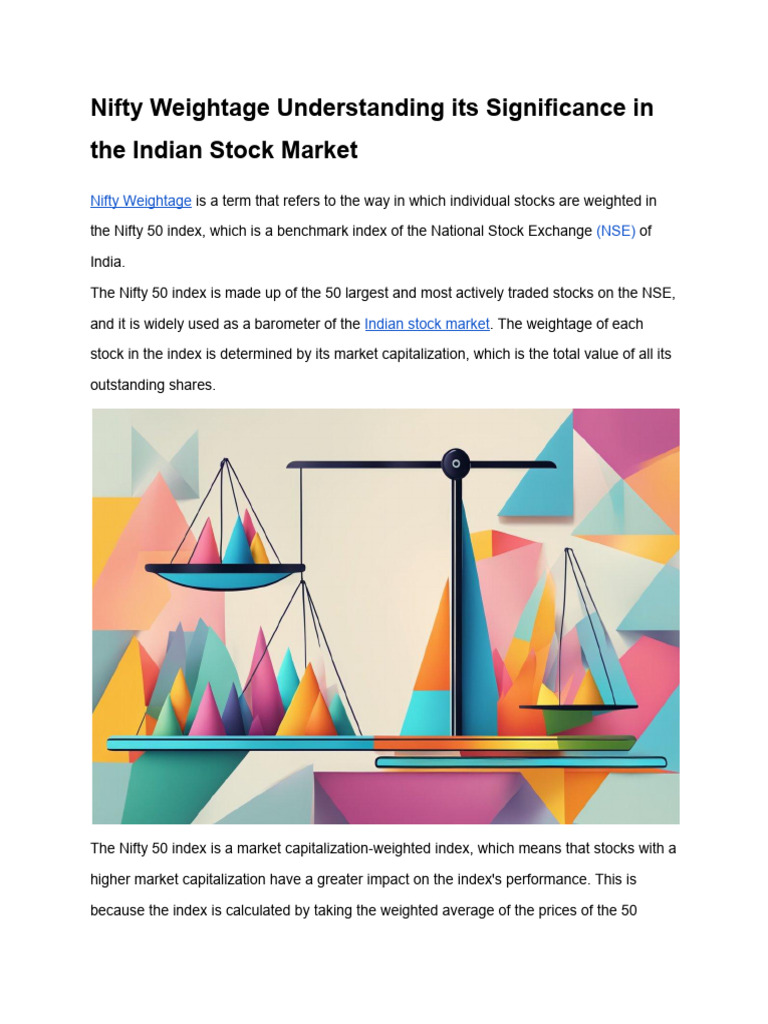 Nifty Weightage Understanding Its Significance in The Indian Stock ...