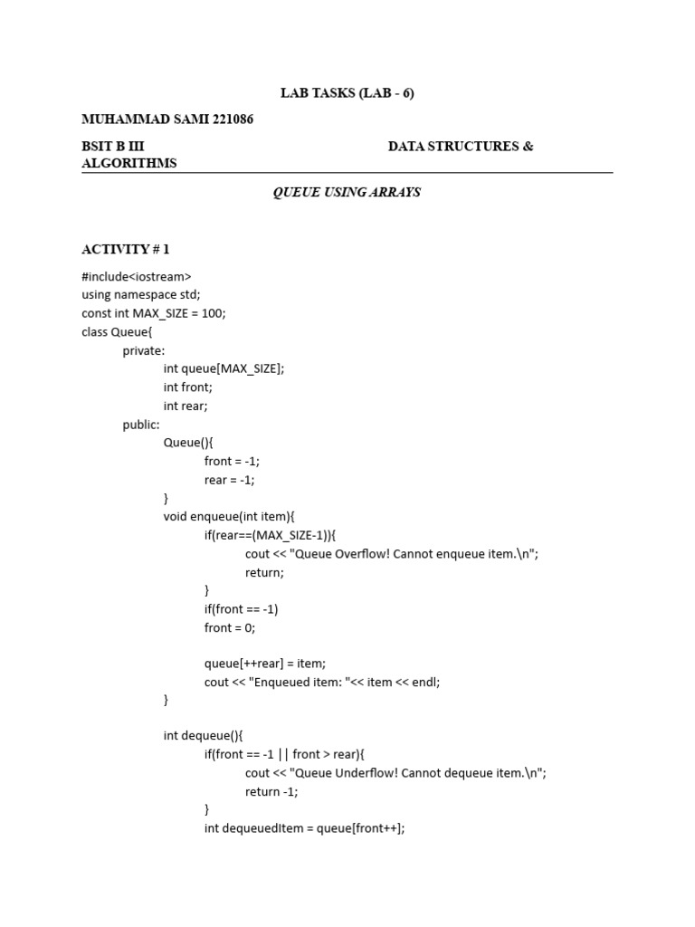 Lab6tasks 221086 | PDF