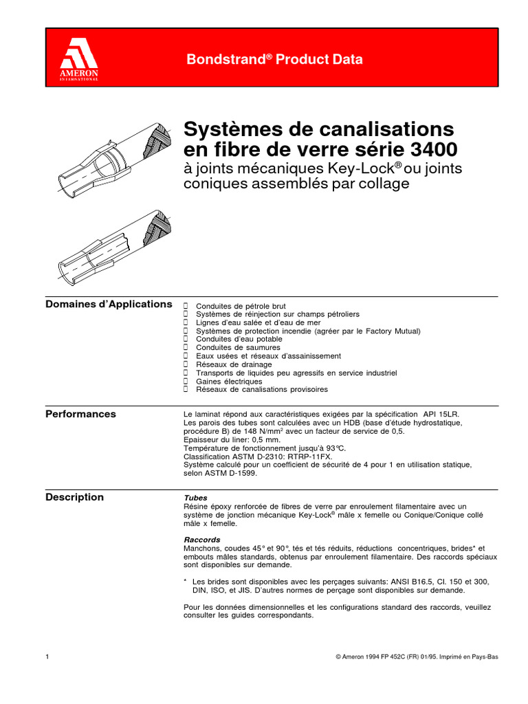Bondstrand 3400 | PDF | Liquides | Mécanique des milieux continus