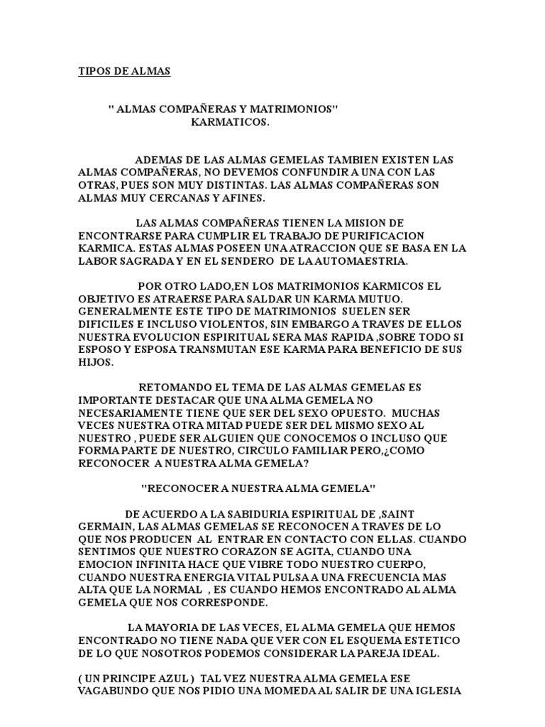 Tipos de Almas | PDF | Alma gemela | Alma