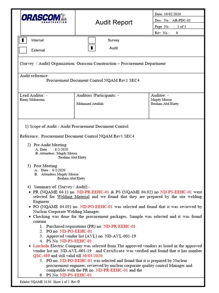 PDC-01 Audit Report | PDF | Auditor's Report | Audit
